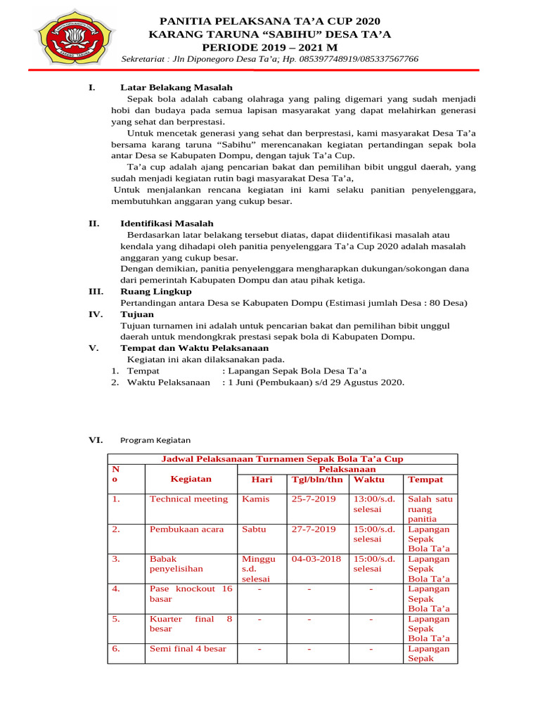 PROPOSAL BOLA KRT | PDF