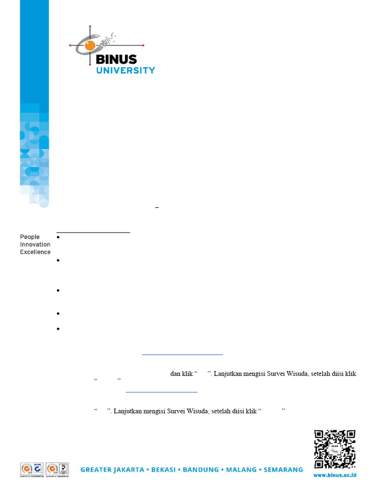 Pengumuman Wisuda 69 BINUS University | PDF