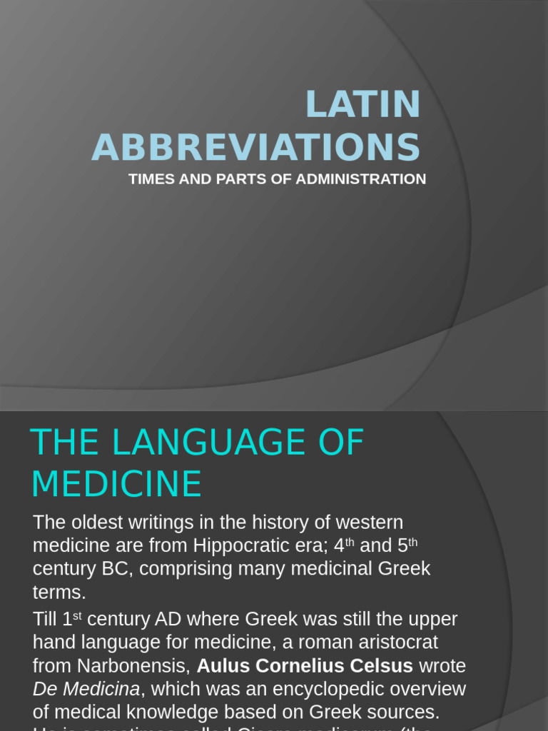 Latin Abbreviations | PDF