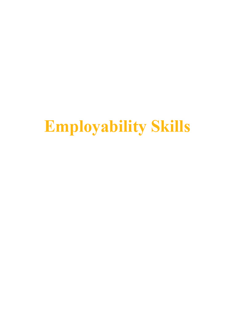 Employability Skills | PDF