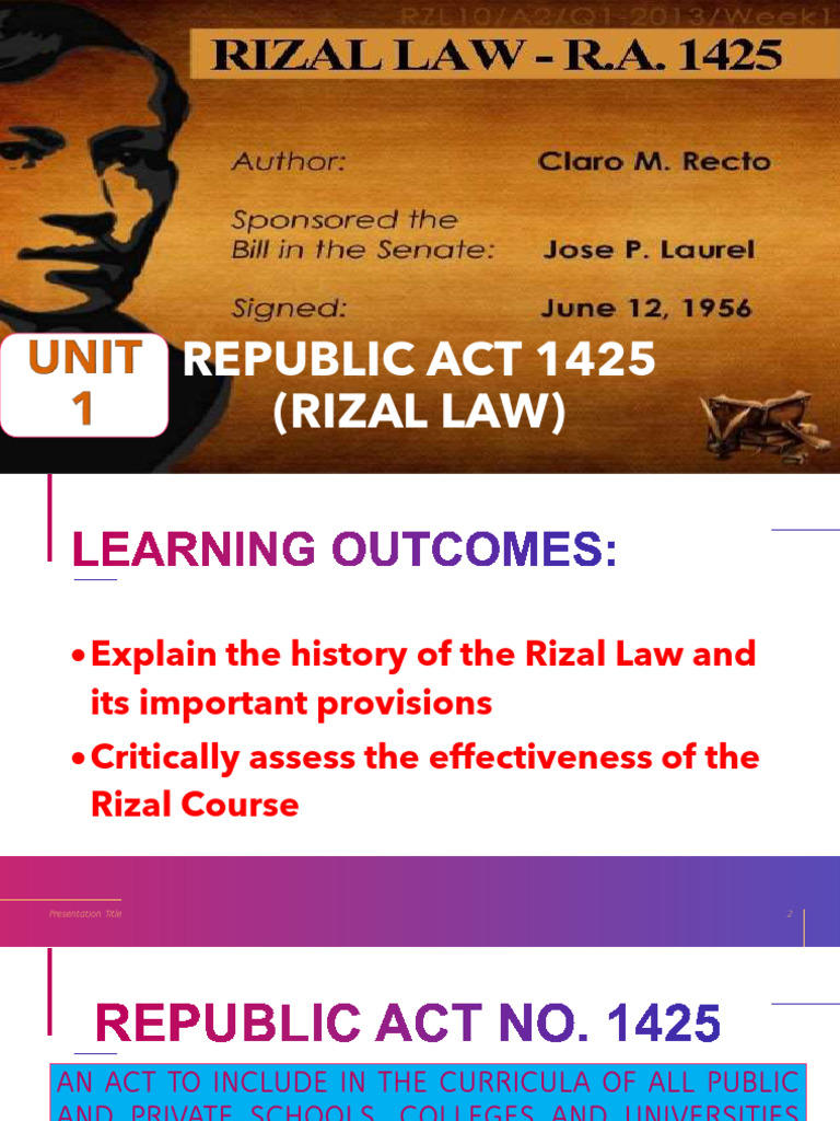 Overview of the Rizal Law (Republic Act 1425) | PDF | Justice | Politics