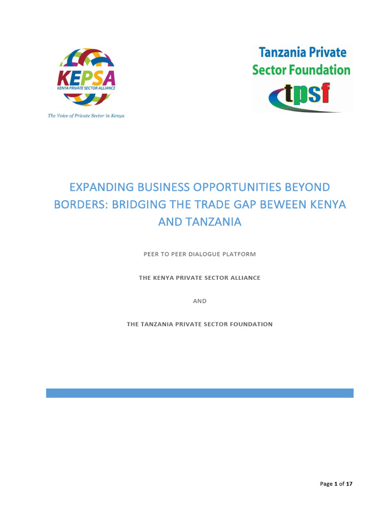 Expanding Business Opportunities Beyond Borders Bridging The Trade Gap Between Kenya and ...