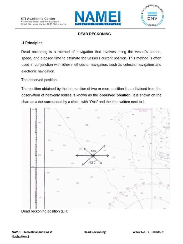 NAV 3 Week 2 Dead Reckoning 2 | PDF | Navigator | Navigation