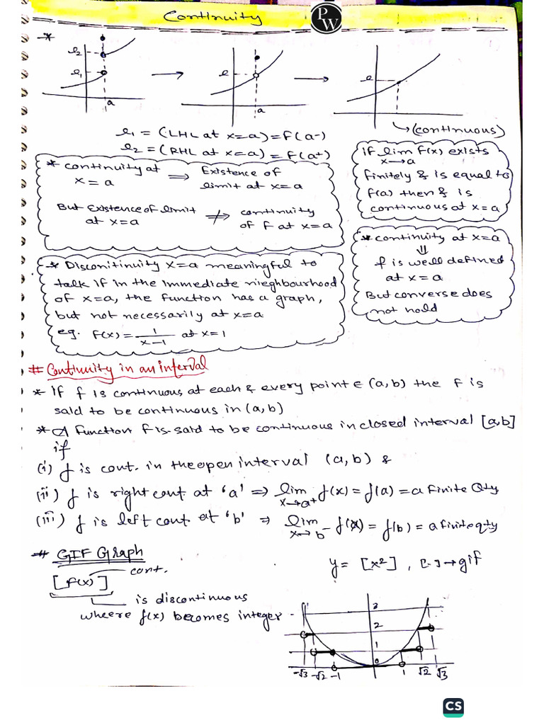Continuity Handwritten Notes Pdf