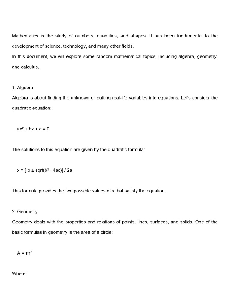 Random Math Explanation2 | PDF