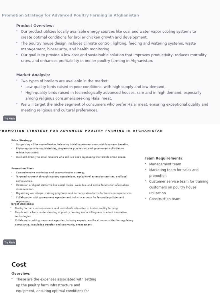 Promotion Strategy for Advanced Poultry Farming in Afghanistan Copy | PDF