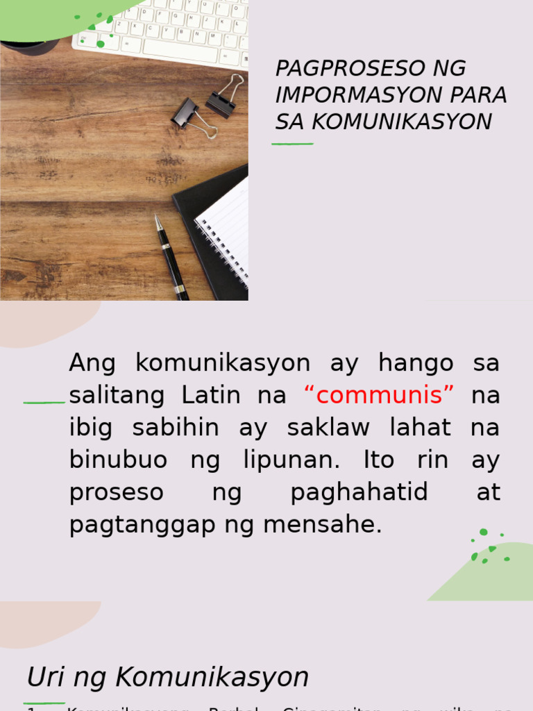 Pagproseso NG Impormasyon para Sa Komunikasyon | PDF