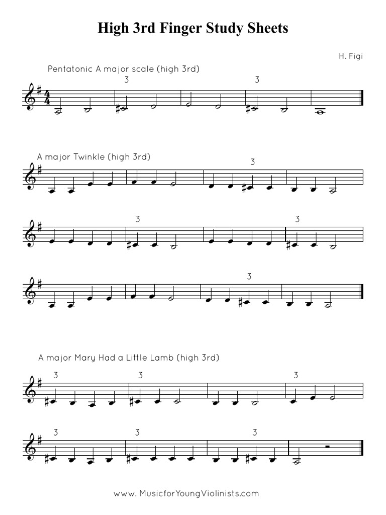 High 3rd Finger Study Sheets | PDF