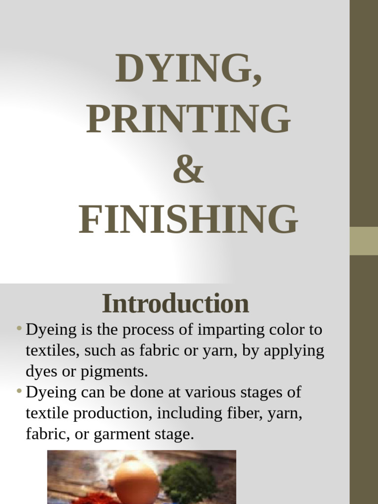 Dyeing and Finishing | PDF