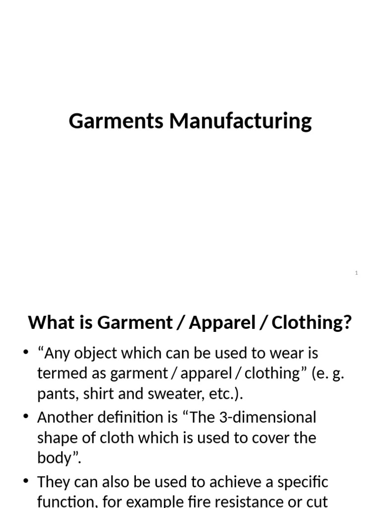 7.garments Manufacturing | PDF