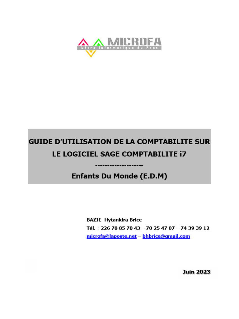 MANUEL SAGE COMPTABILITE I7 EDM | PDF | Computers
