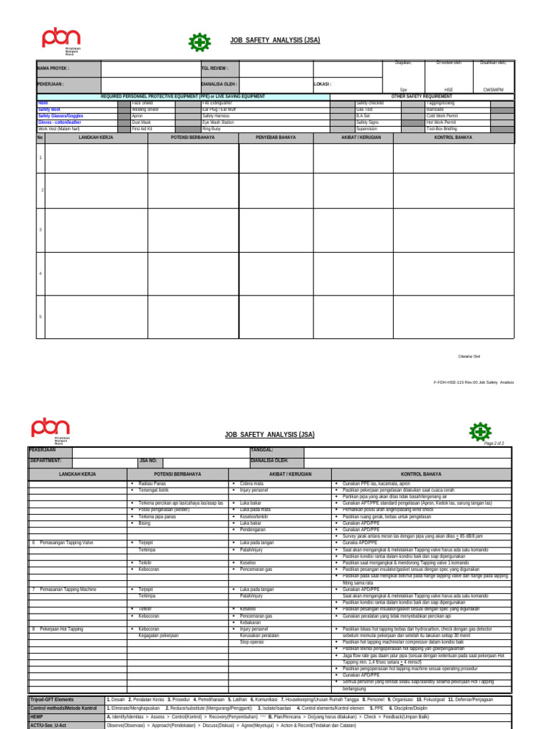 JSA Form | PDF
