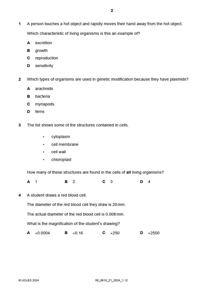 06 - 0610 - 21 - 2024 - 1.12 © Ucles 2024 | PDF