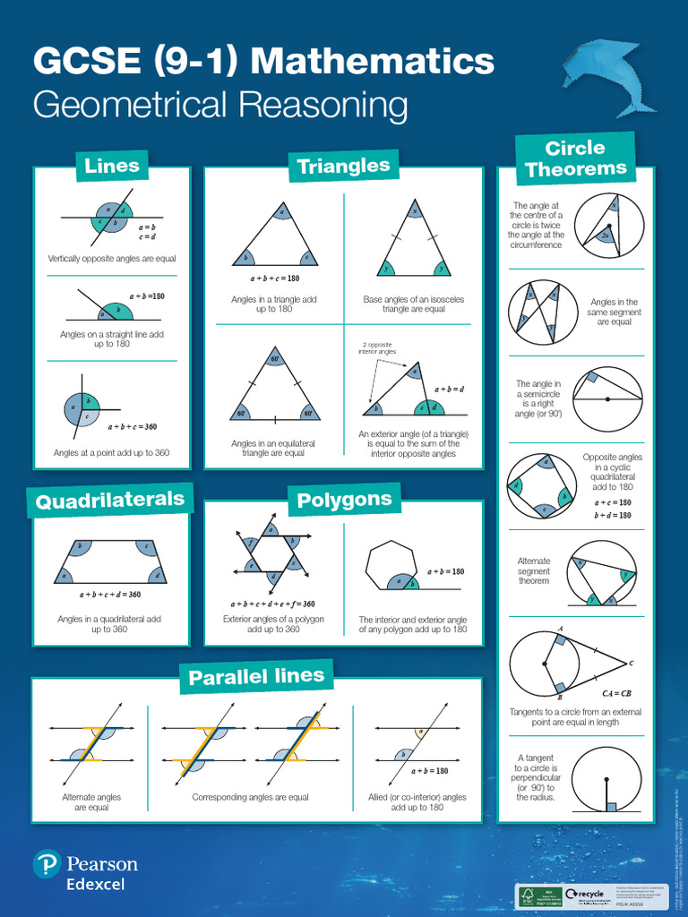 GCSE Maths 9 1 Geometrical Reasoning Poster | PDF | Triangle | Circle