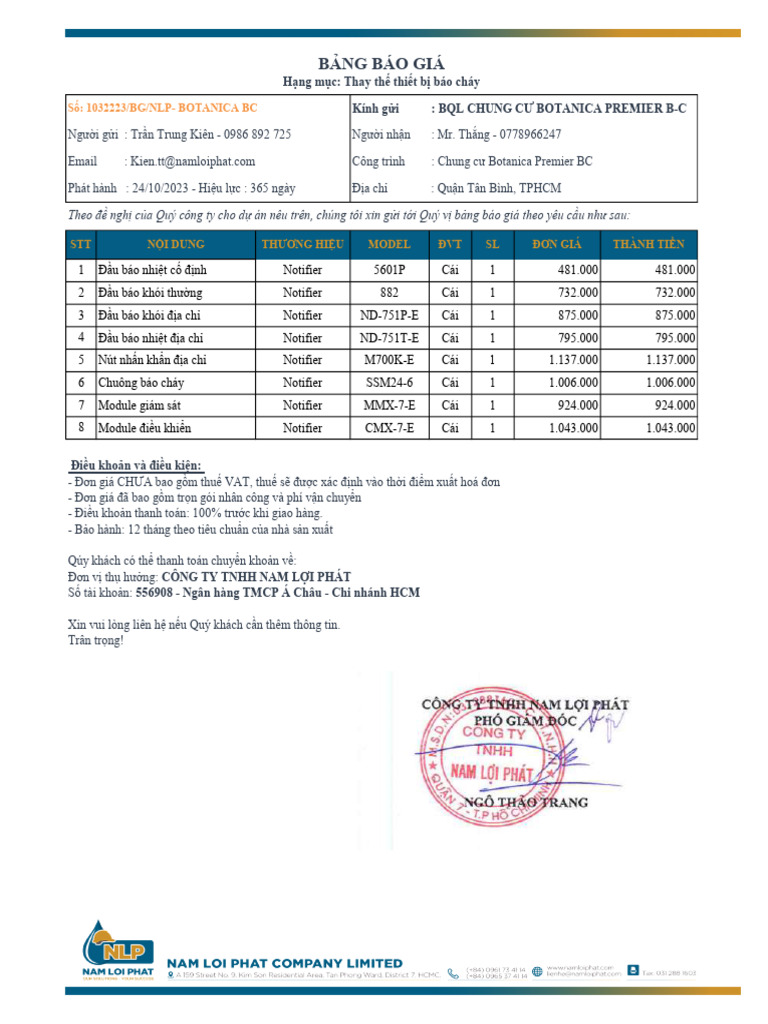 NLP BG Thiet Bi Notifier - Botanica BC (1nam) | PDF