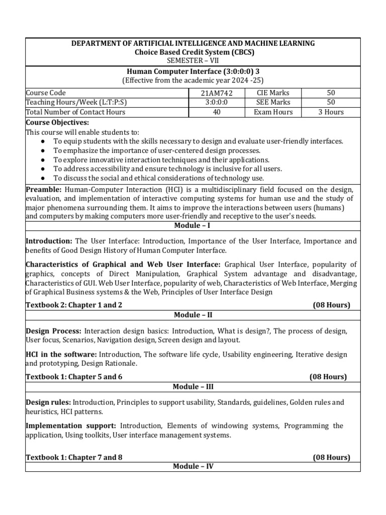 21AM742-Human Computer Interface | PDF