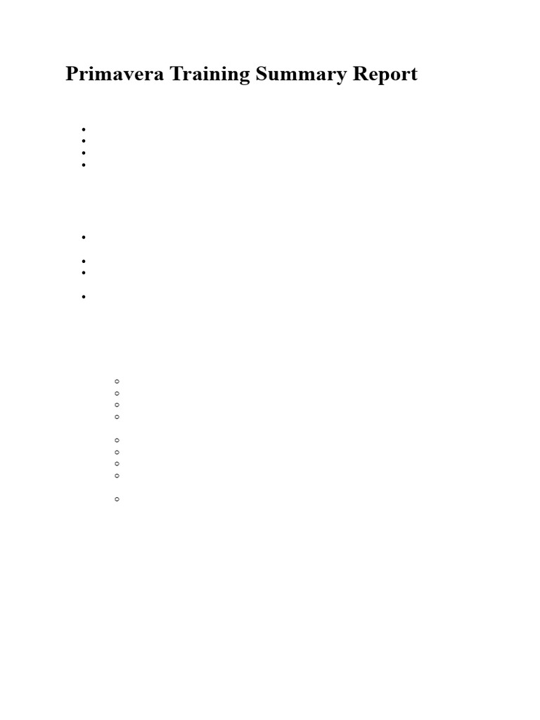 Training Summary | PDF