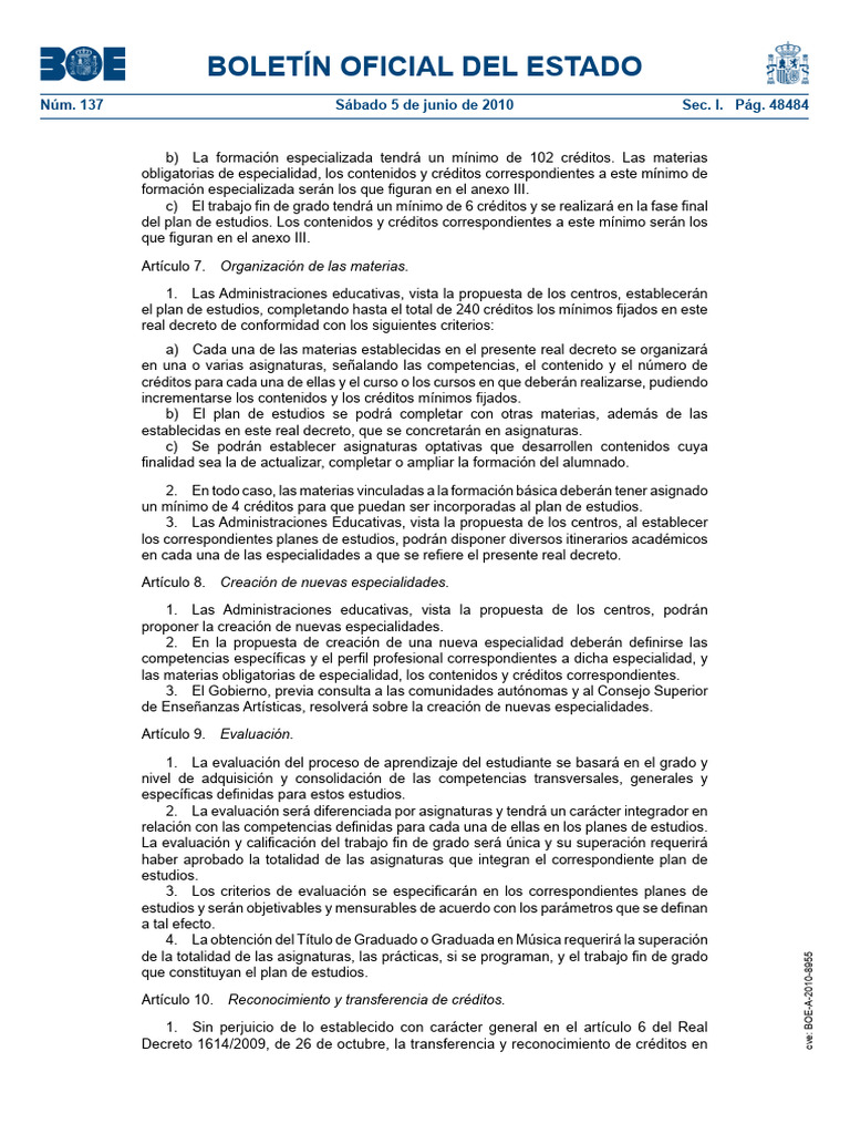 BOE Competencias en ES 5 | PDF