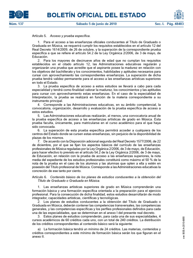 BOE Competencias en ES 4 | PDF