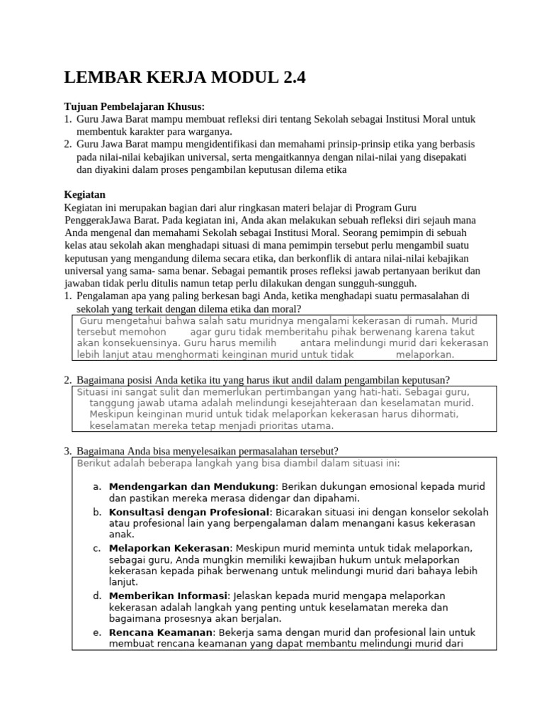 Lembar Kerja Modul 2.4 | PDF