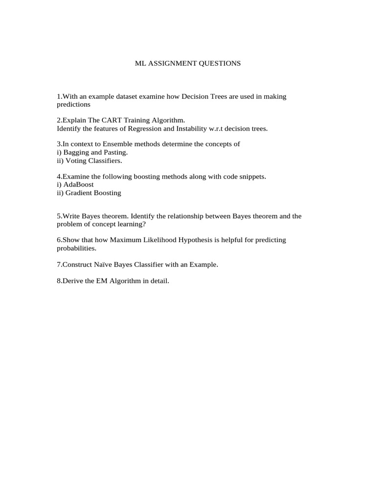 Ml Assignment Questions | PDF