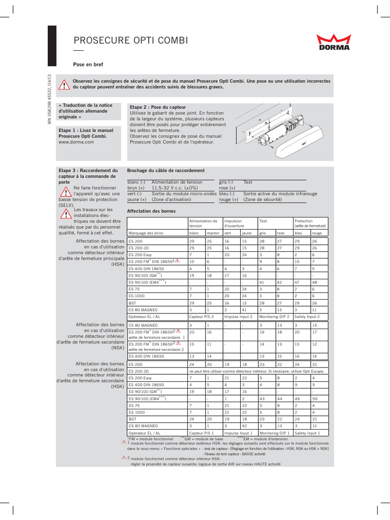 Dorma Opti Combi Pose PDF | PDF