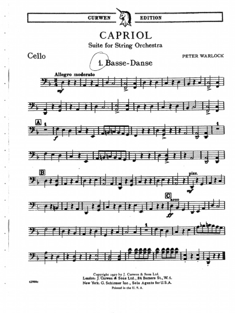 Capriol Cello | PDF