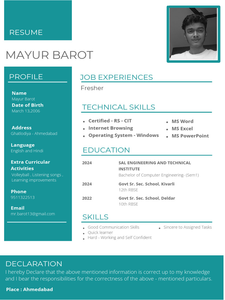Mayur Barot resume | PDF