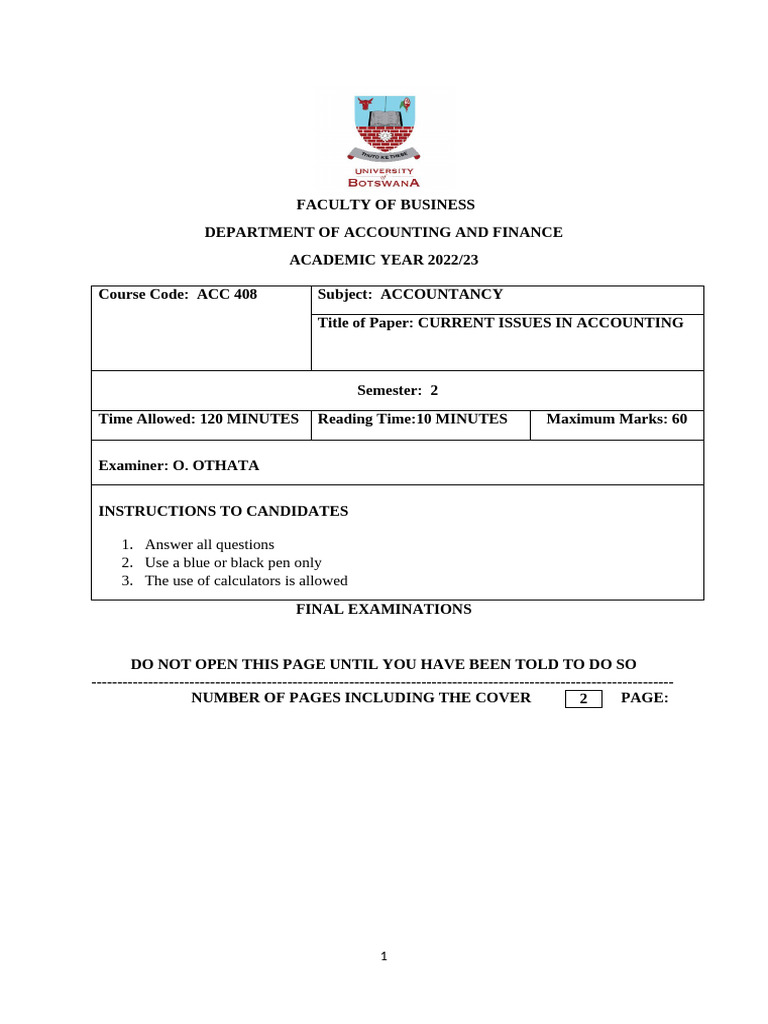 2023 Final Exam | PDF