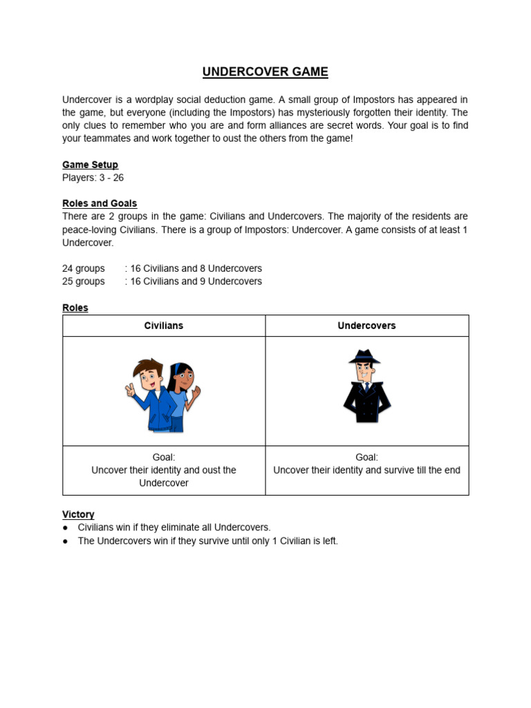 Nationwide August - Undercover Game | PDF