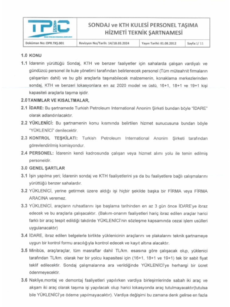 Teknik Şartname | PDF