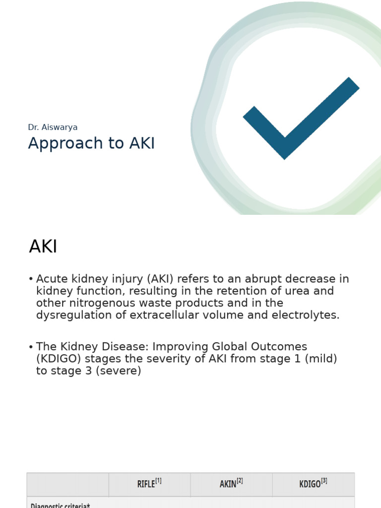 Approach To AKI: Dr. Aiswarya | PDF