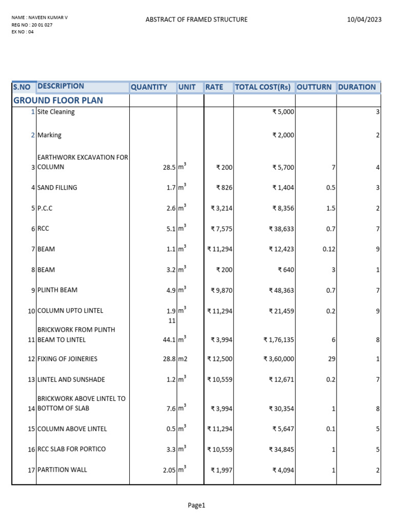 Qs Framed Structure | PDF
