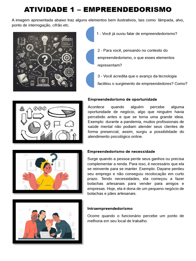ATIVIDADE 1 Empreendedorismo 3º Bim | PDF