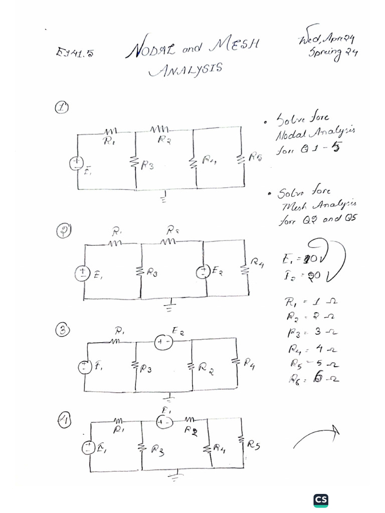 Nodal Mesh Analysis Assignment | PDF