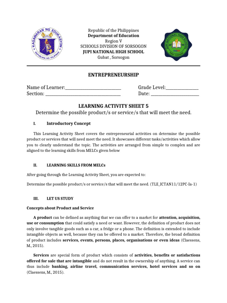 LAS 5 Entrep | PDF