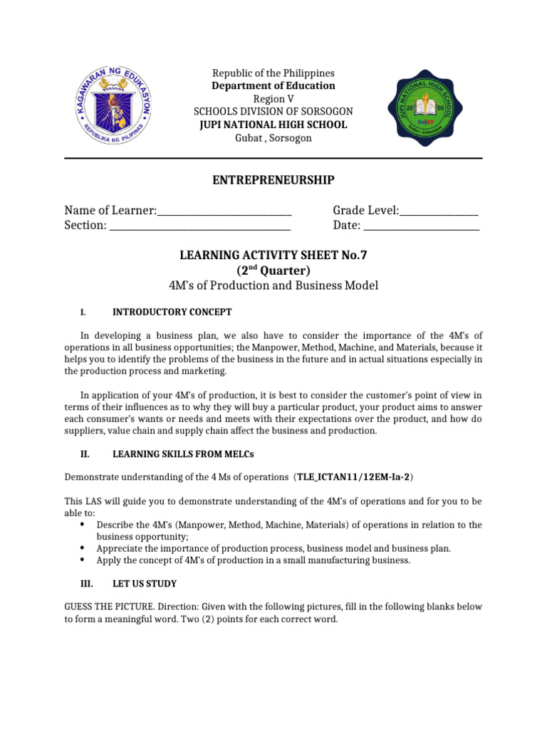 LAS 7 Entrep Q2 | PDF