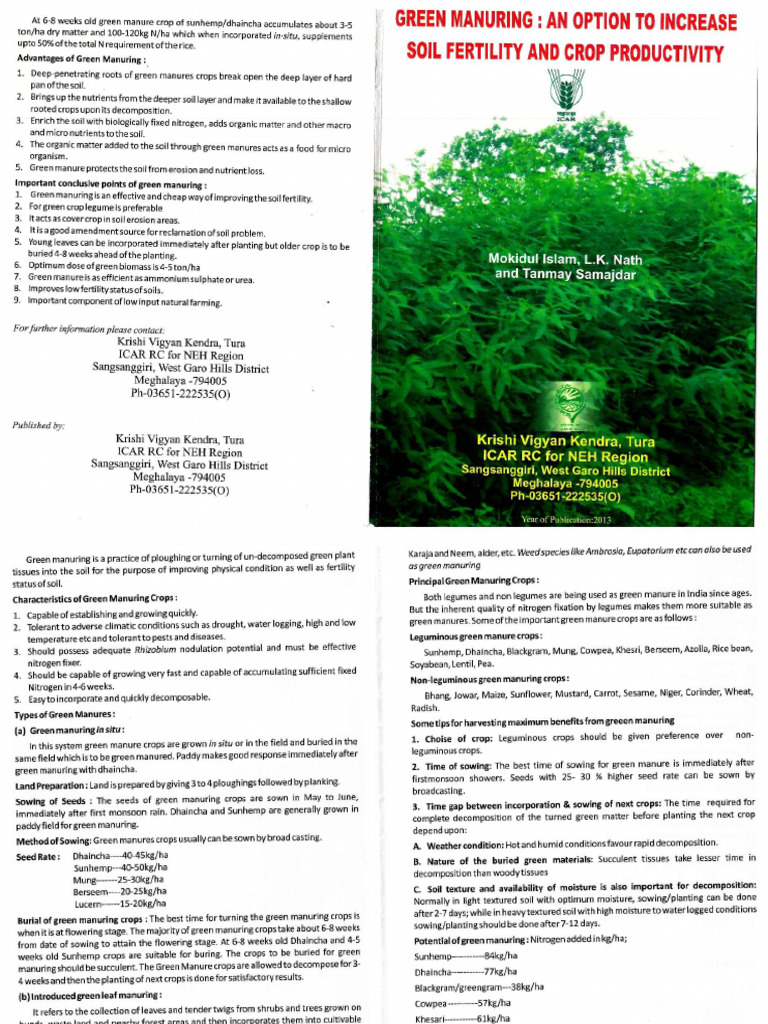Green Manuring-An Option To Increase Soil Fertility and Crop ...