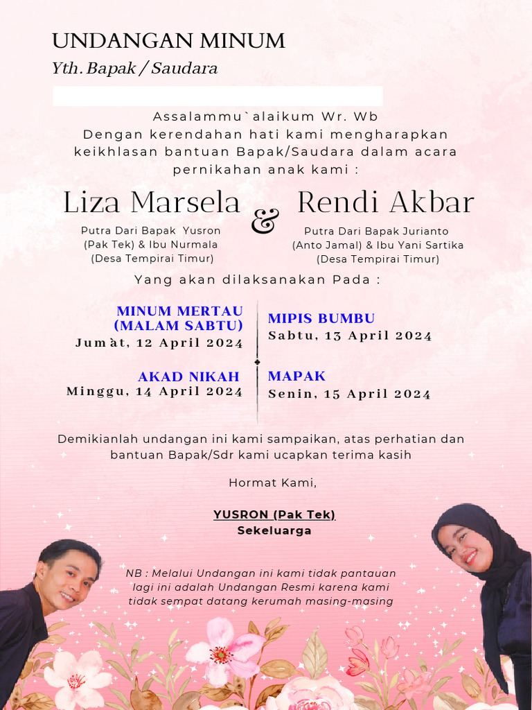 Undangan Pernikahan Liza dan Rendi | PDF