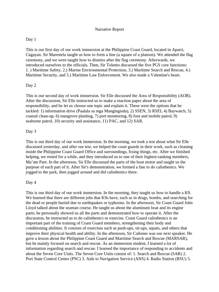 Narrative Report | PDF