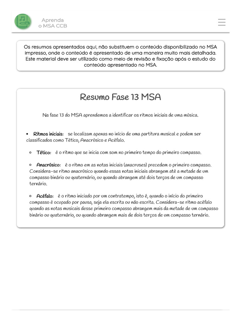Aprenda o MSA CCB | PDF