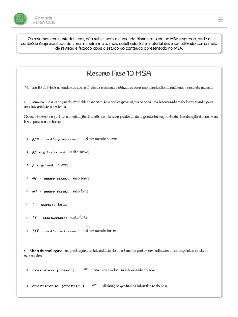 Aprenda o MSA CCB | PDF
