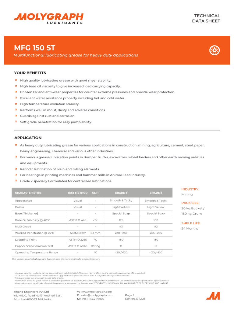 MFG 150 ST Series | PDF