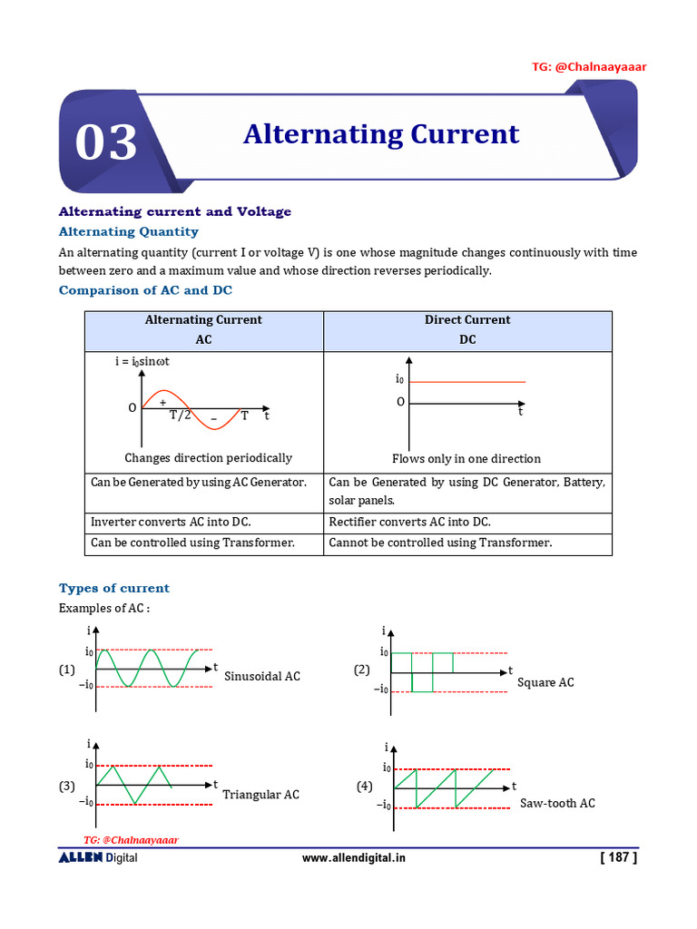3.1.alternating Current | PDF
