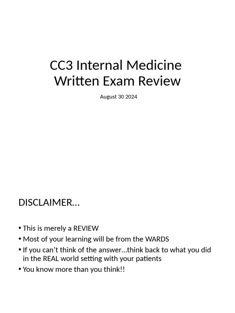 Exam Review Written 2024 | PDF | Myocardial Infarction | Multiple Myeloma