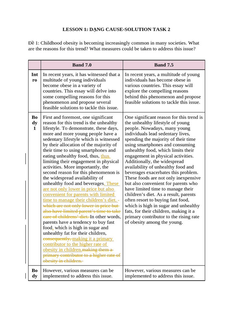 Lesson 1: D NG Cause-Solution Task 2 | PDF