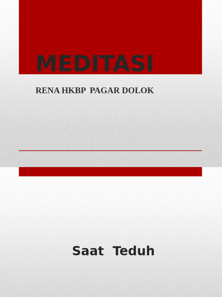 MEDITASI Rena | PDF