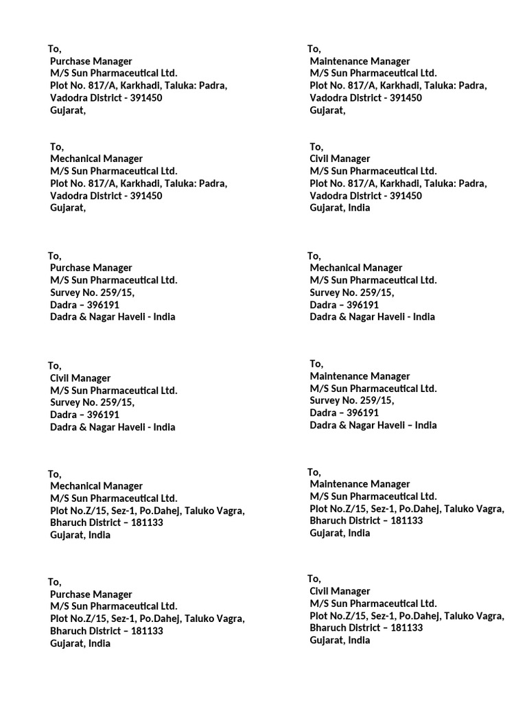 Sample Address - Copy 2 | PDF