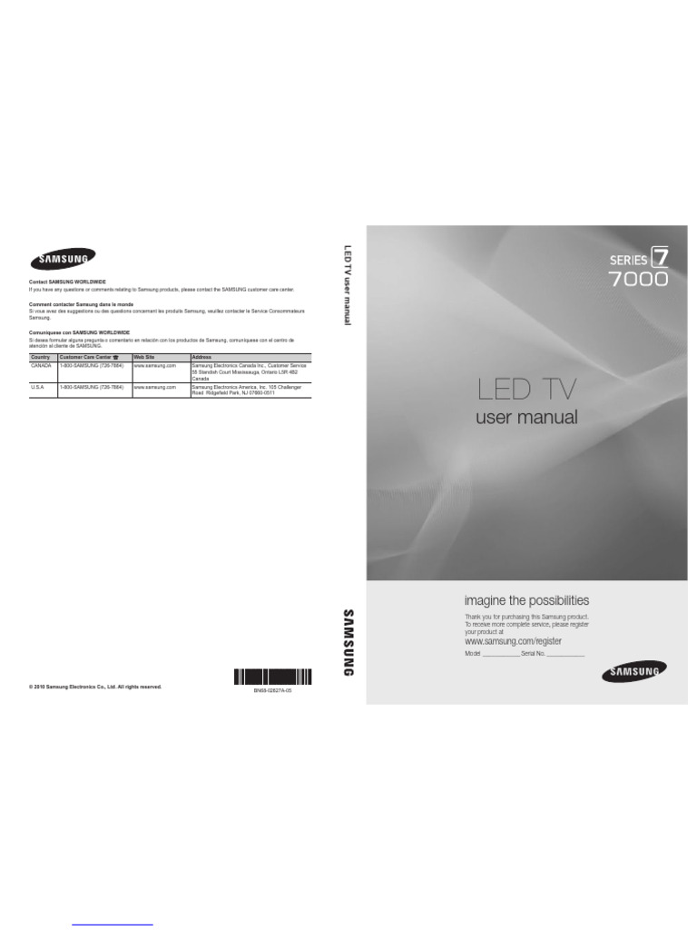 Samsung Un40c7000 | PDF