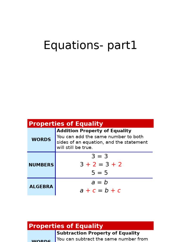 Equations Part1 | PDF